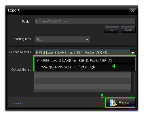 AV Audio & Sound Recorder – How to export recording to different audio ...