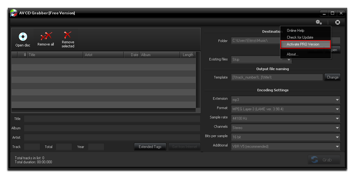 AV CD Grabber - Installation guide - Audio4fun Support Center