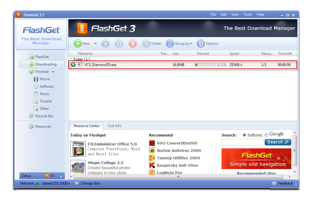 Download purchased software using FlashGet on Internet Explorer browser ...